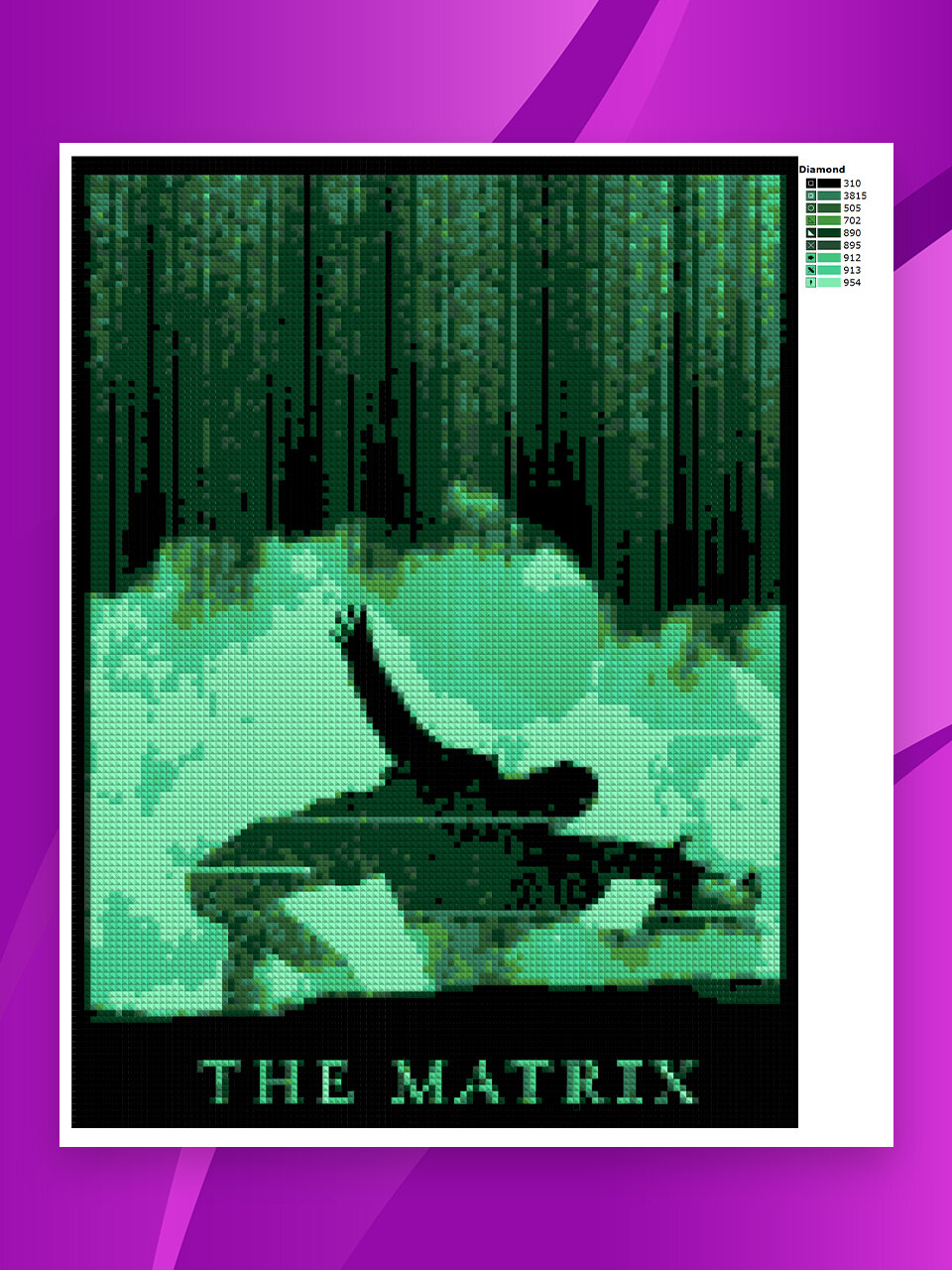 Алмазная мозаика без подрамника - вышивка Матрица 30 х 40 см