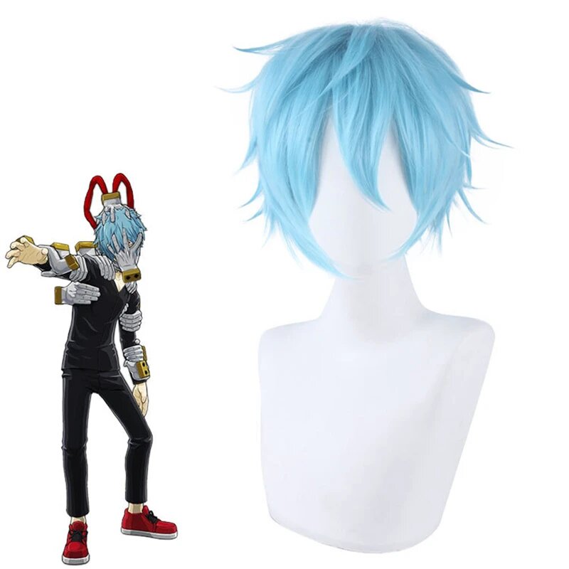 Косплей парик My Hero Academia Шигараки Томура синий 35 см
