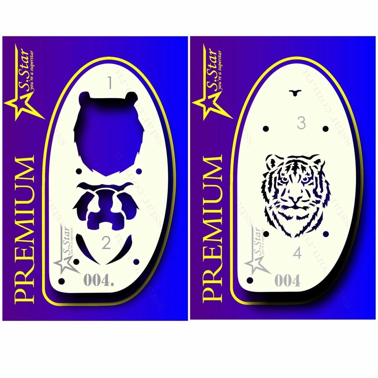 Трафарет для аквагрима постоянного пользования тигр