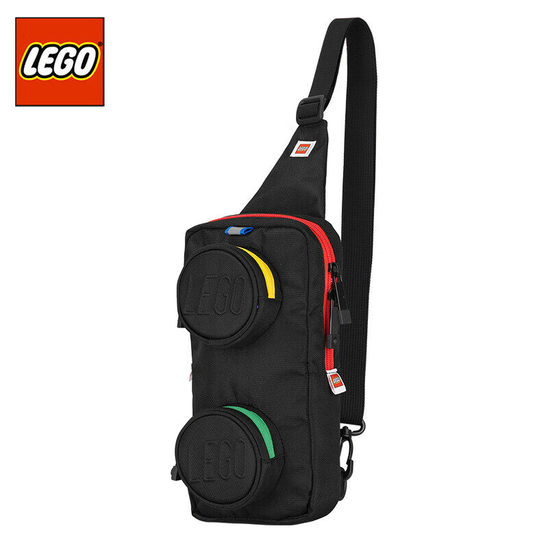 LEGO Kids Crossbody Bag Casual Shoulder Bag for Phone Travel Single Shoulder Bag Light Building Blocks Ins Element Black 20207
