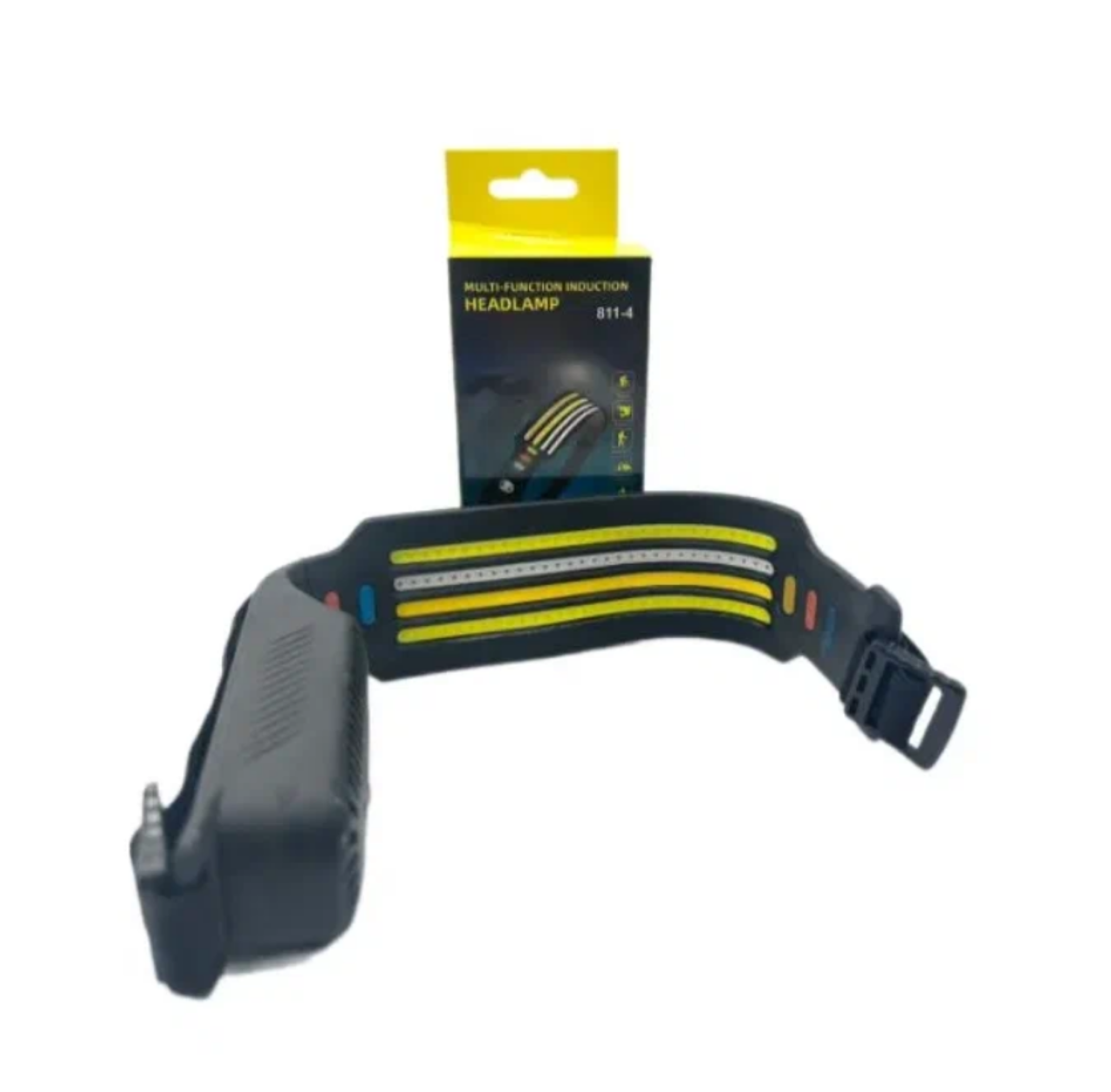 Фонарь, модель 811-4, налобный, аккумуляторный, 6 режимов+2 боковых режима , кабель USB