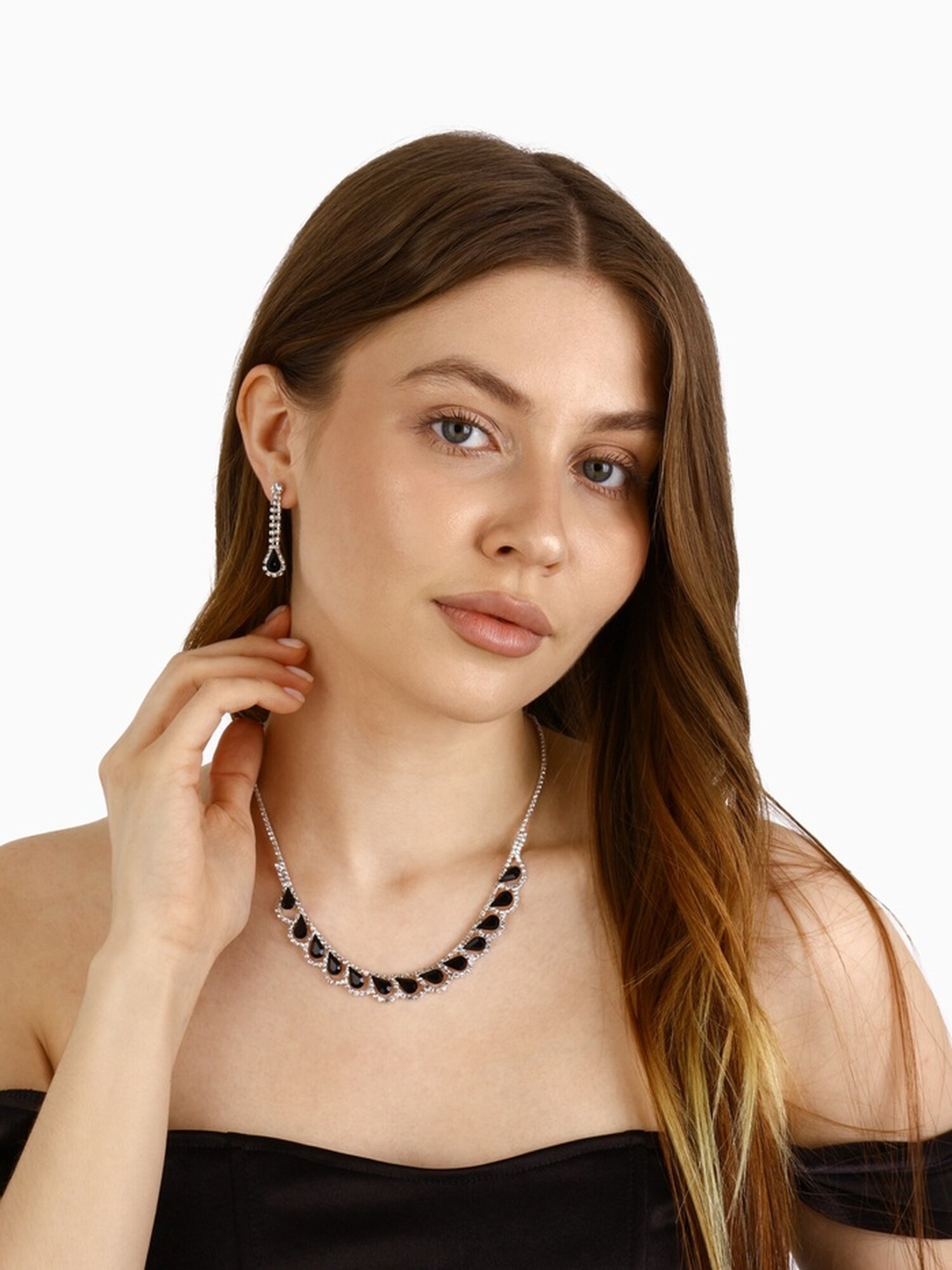 Комплект бижутерии Queen Fair: колье, серьги, стекло