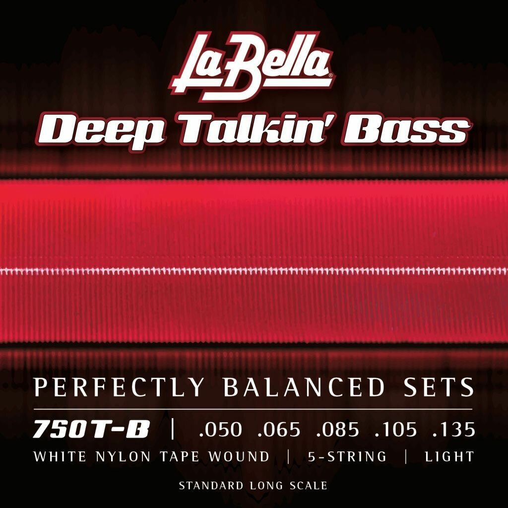 Сруны для бас гитары пократые нейлоном 50-135 La Bella 750T-B White Nylon