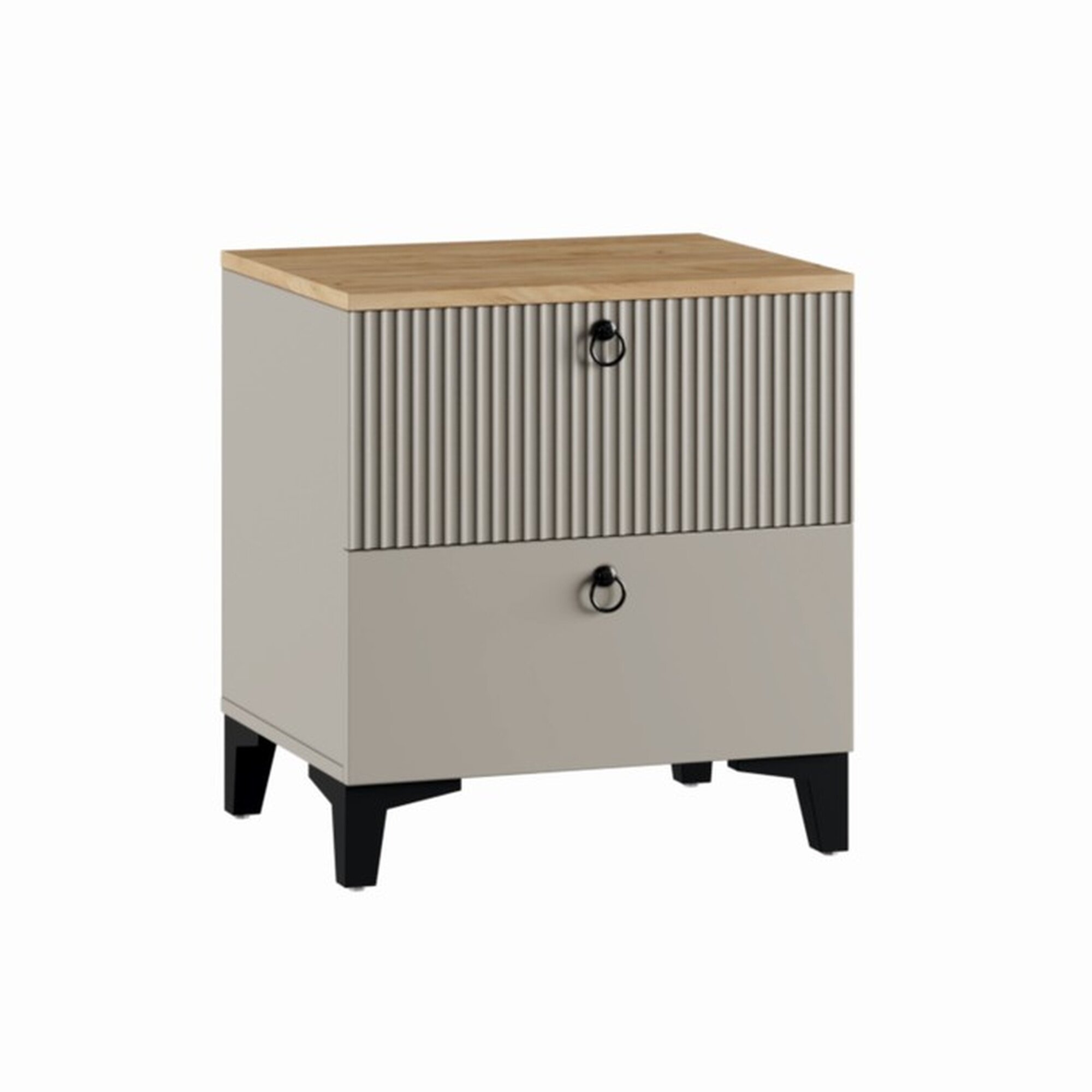 Тумба прикроватная «Ника», 400×410×516 мм, кашемир/дуб/бежевый МДФ