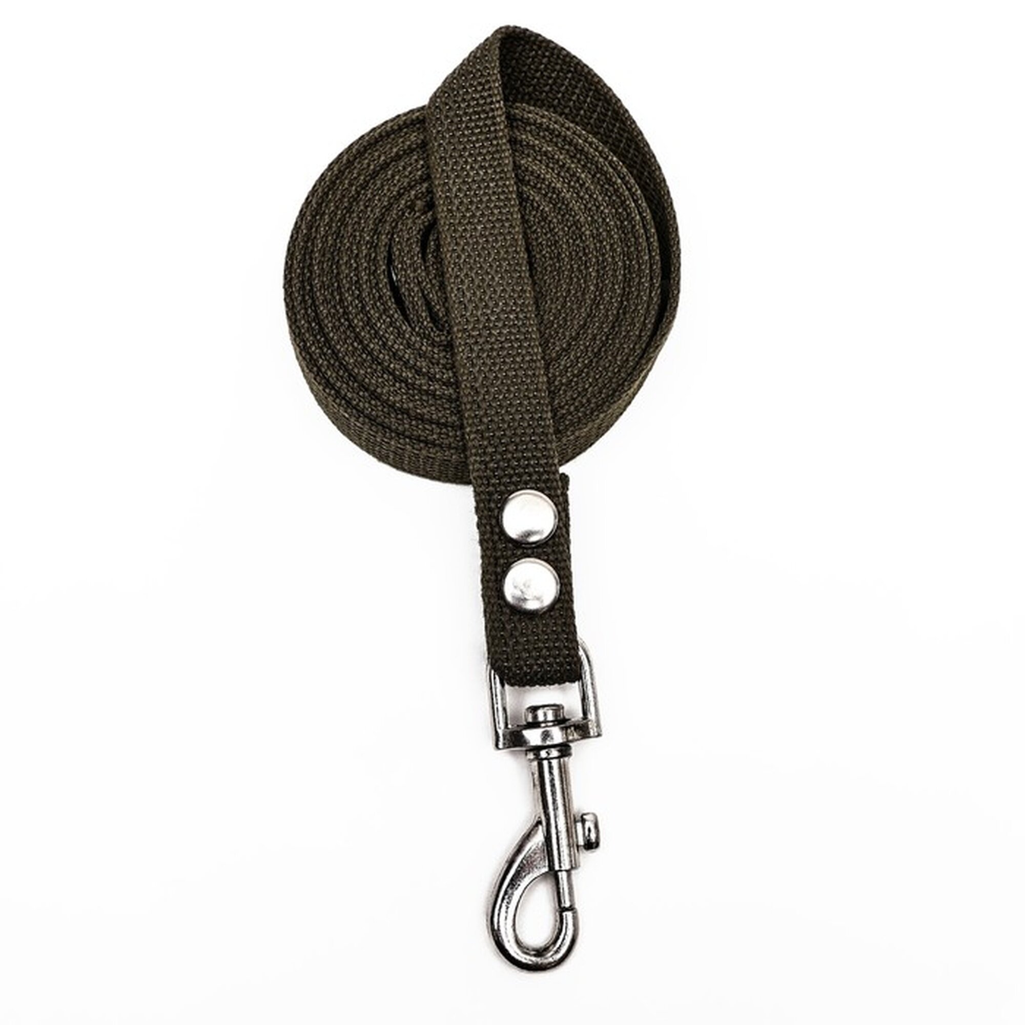 Поводок Пижон, брезентовый, 3м, для дрессировки и прогулок, темно-зеленый