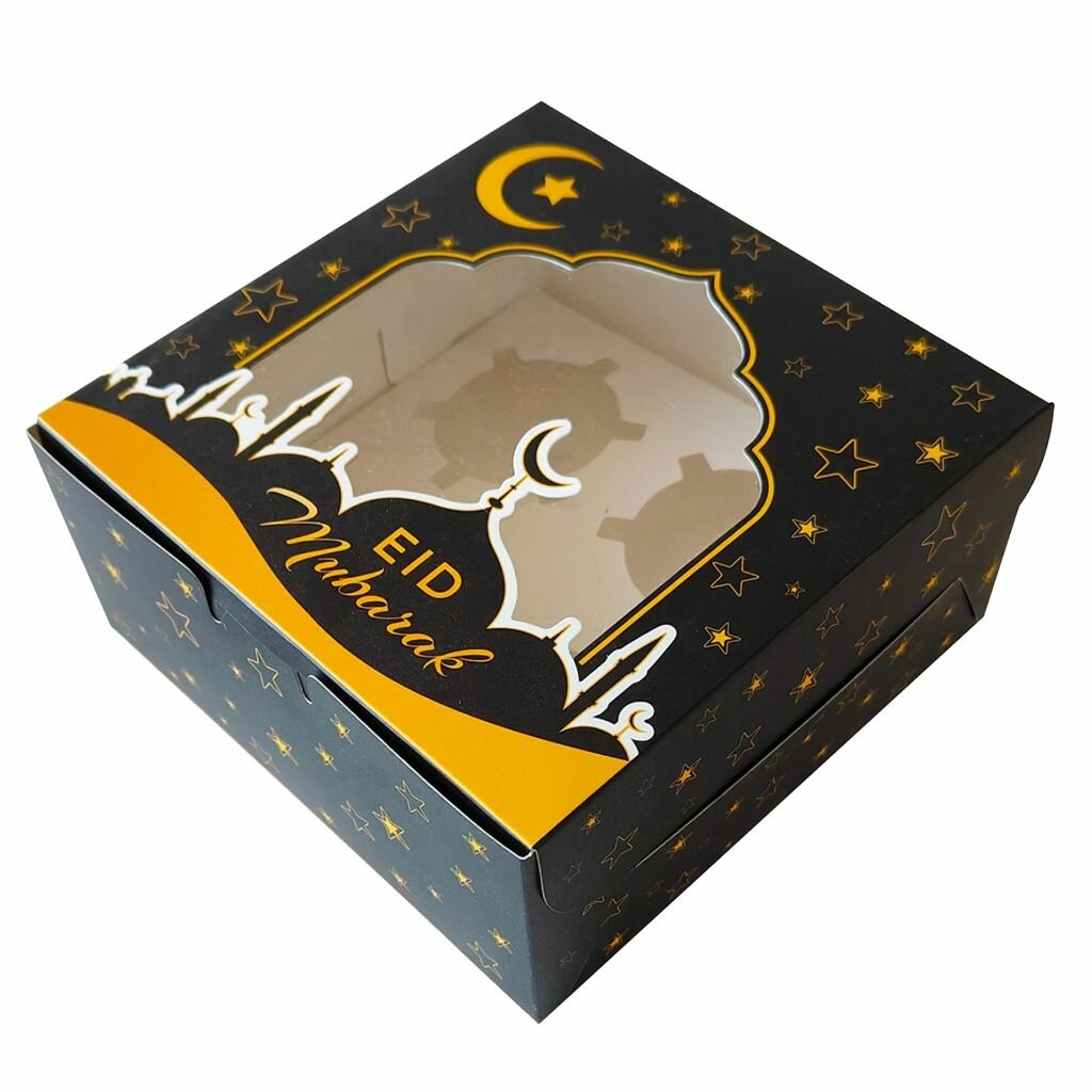 Упаковка коробок для кексов с окном, Черный