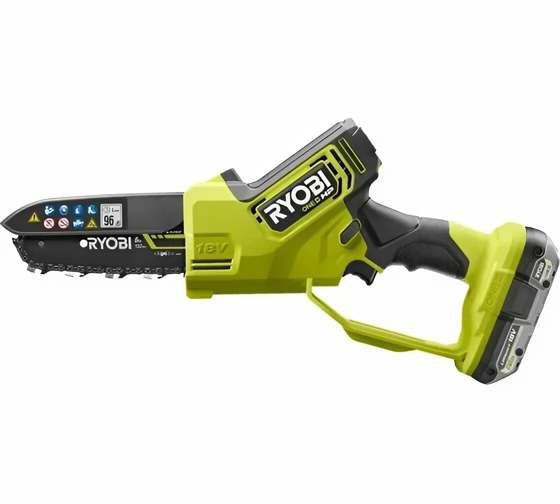 Бесщеточная цепная пила Ryobi ONE+ 18В RY18PSX15A-120 15 см, желтый