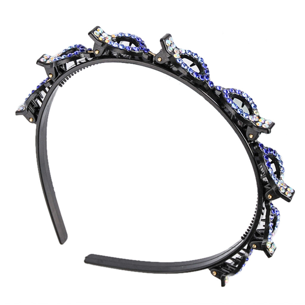 Сломанный ободок для волос, закрепленный заколкой для челки-синий