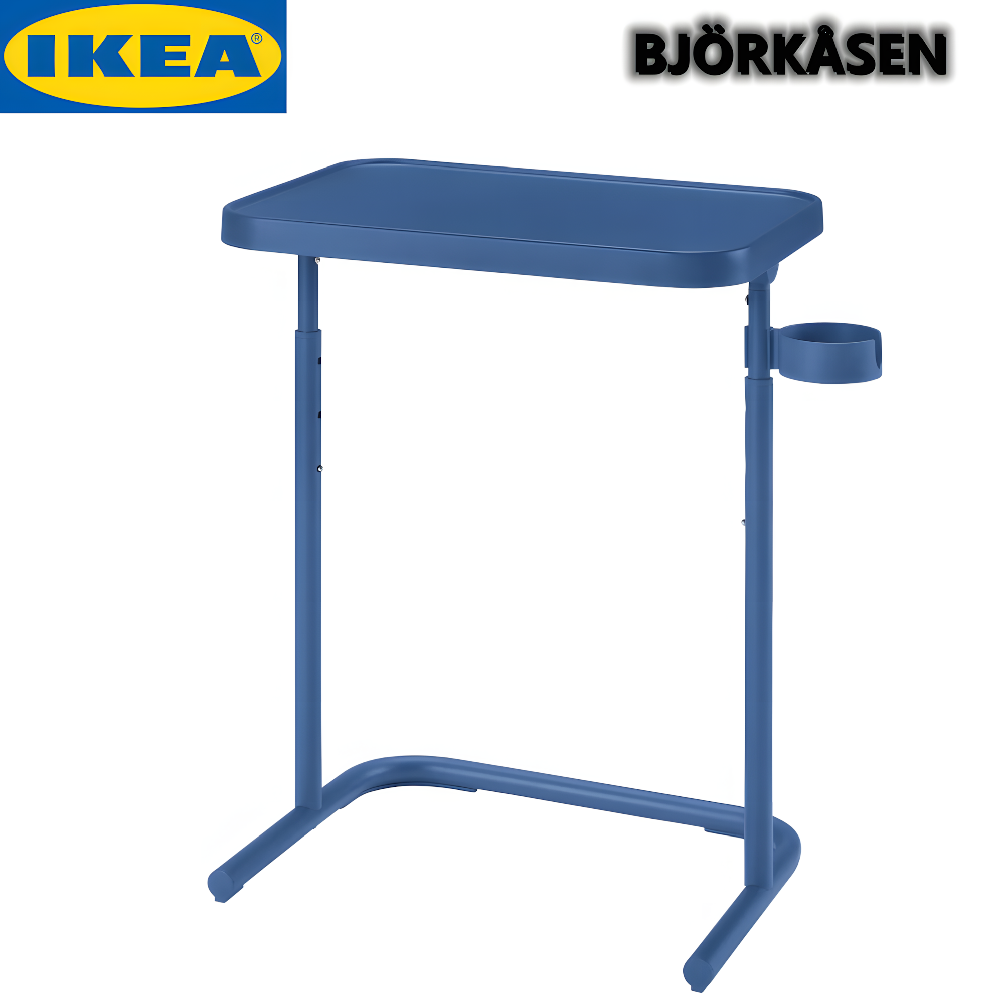 IKEA/икеа Столик приставной журнальный, прикроватный приставной, для ноутбука складной, (BJORKASEN/бьеркосен), Синий