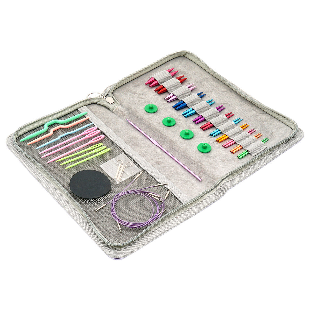 Набор съемных спиц для вязания 5,5см, 12 размеров (3мм-8мм), алюминий, Hobby&Pro Stars