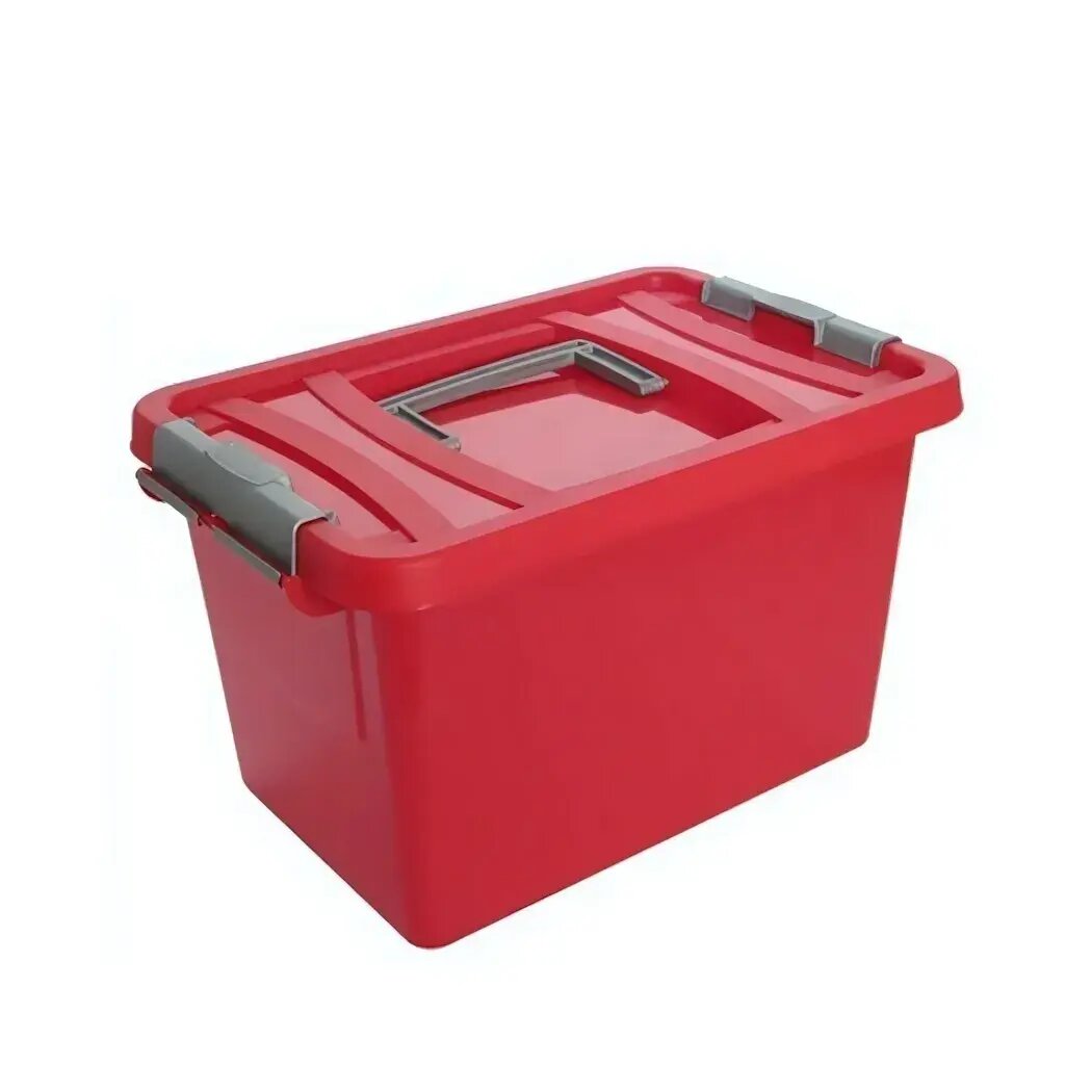 Контейнер для хранения 10л с крышкой, ручкой и защёлками, 34.8х23.2х21см