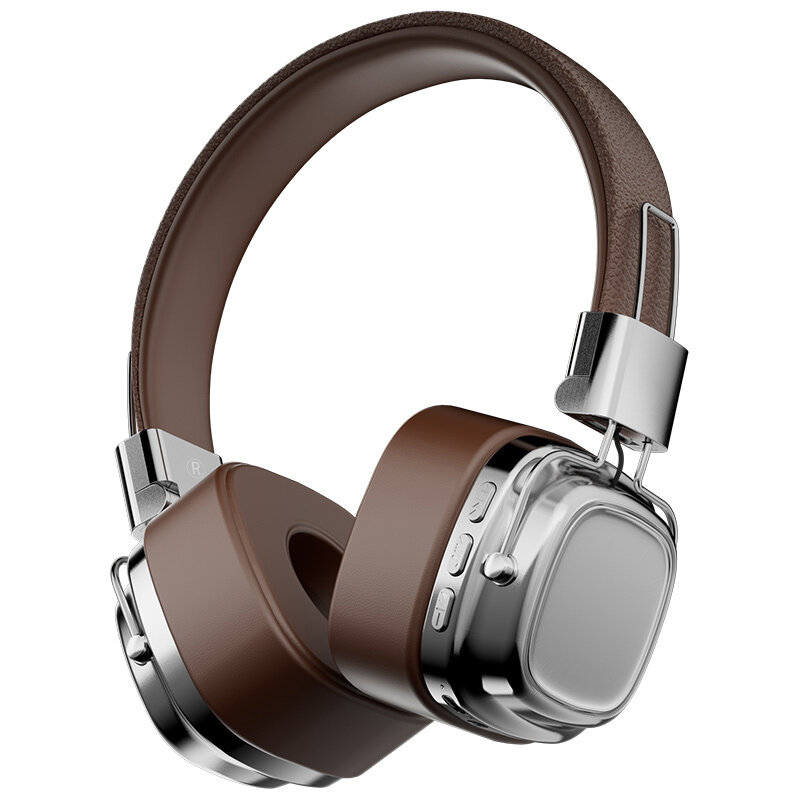 CR-8 Беспроводные наушники с Bluetooth 5.3, FM-радио и поддержкой TF-карт-(Серебристо-коричневый)
