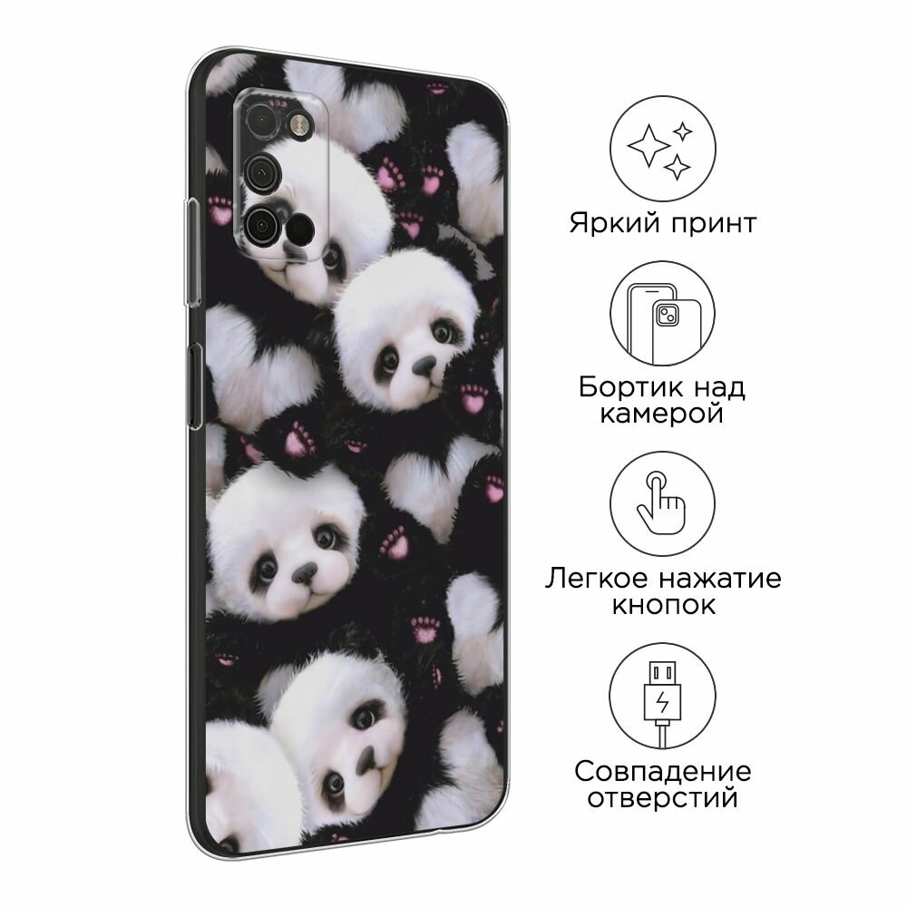 Чехол на Samsung Galaxy A03S / Самсунг Галакси A03S с принтом "Море панд" — фото 1