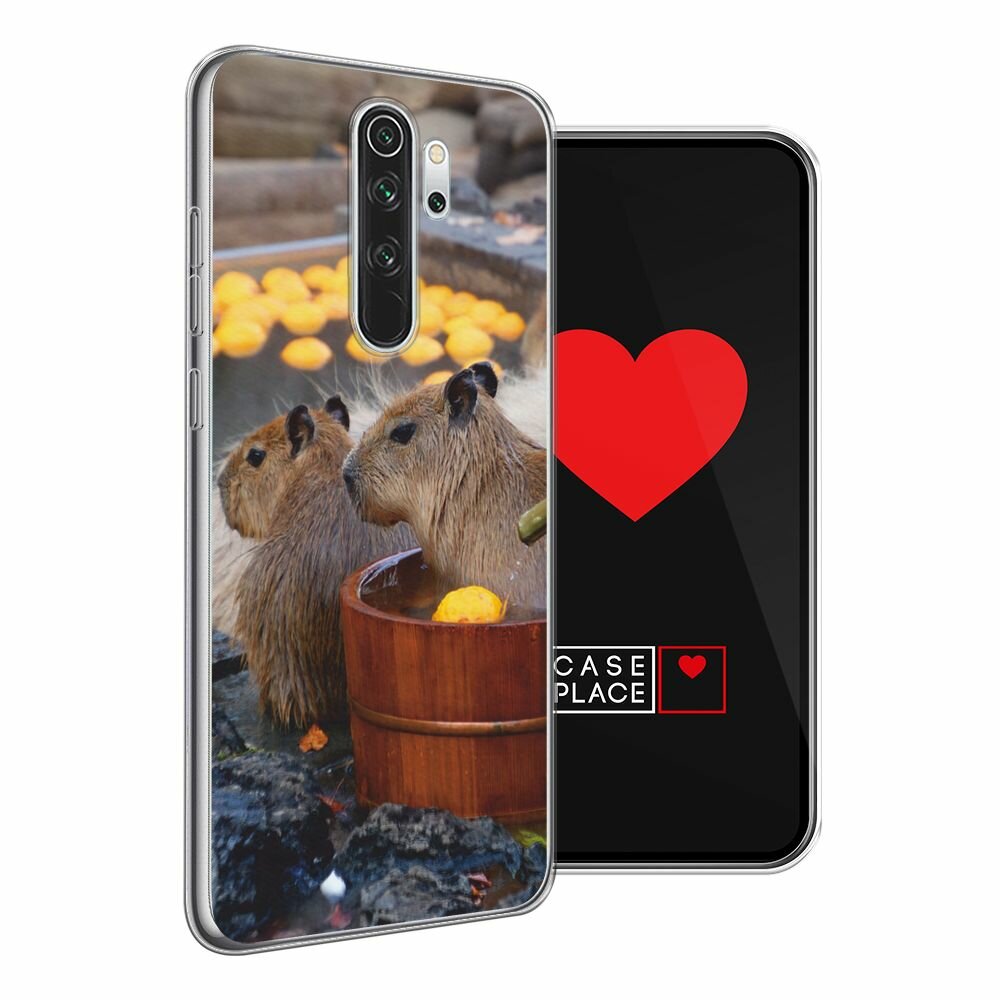 Чехол на Xiaomi Redmi Note 8 Pro / Сяоми Редми Нот 8 Про с принтом "Капибары отмокают" — фото 1