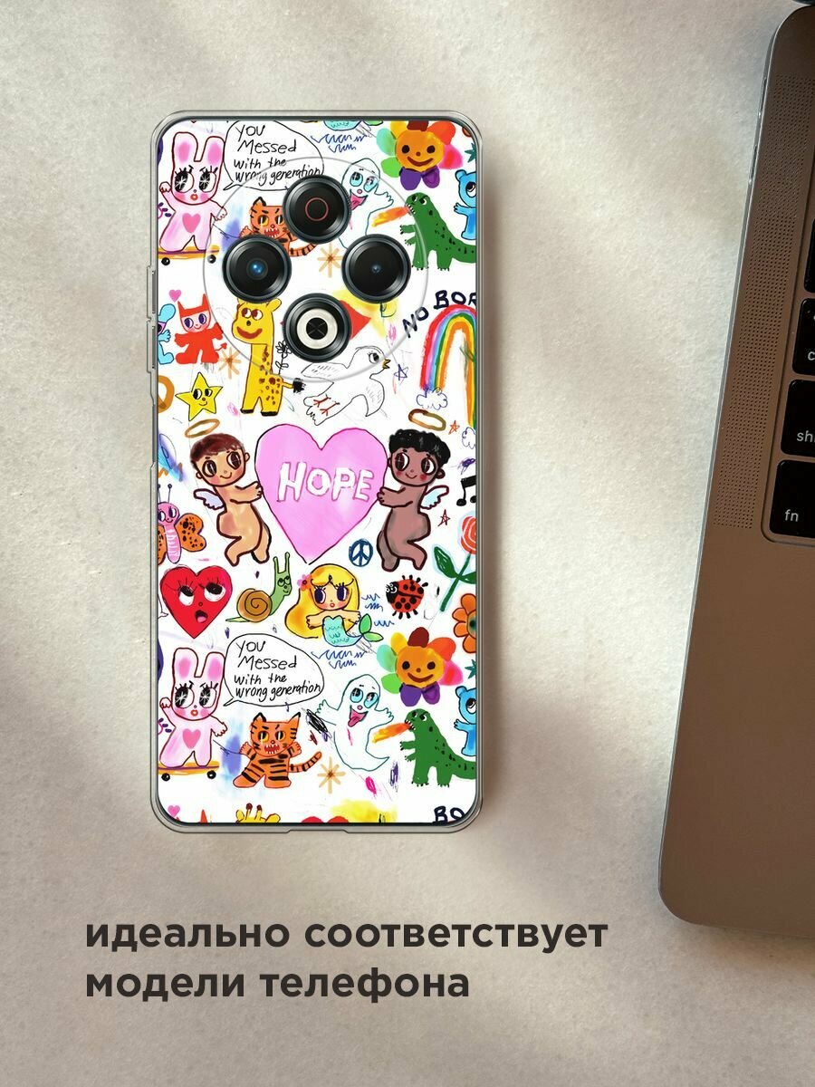 Чехол на Tecno Spark 30 / Текно Спарк 30 с принтом "Милые рисунки" — фото 1
