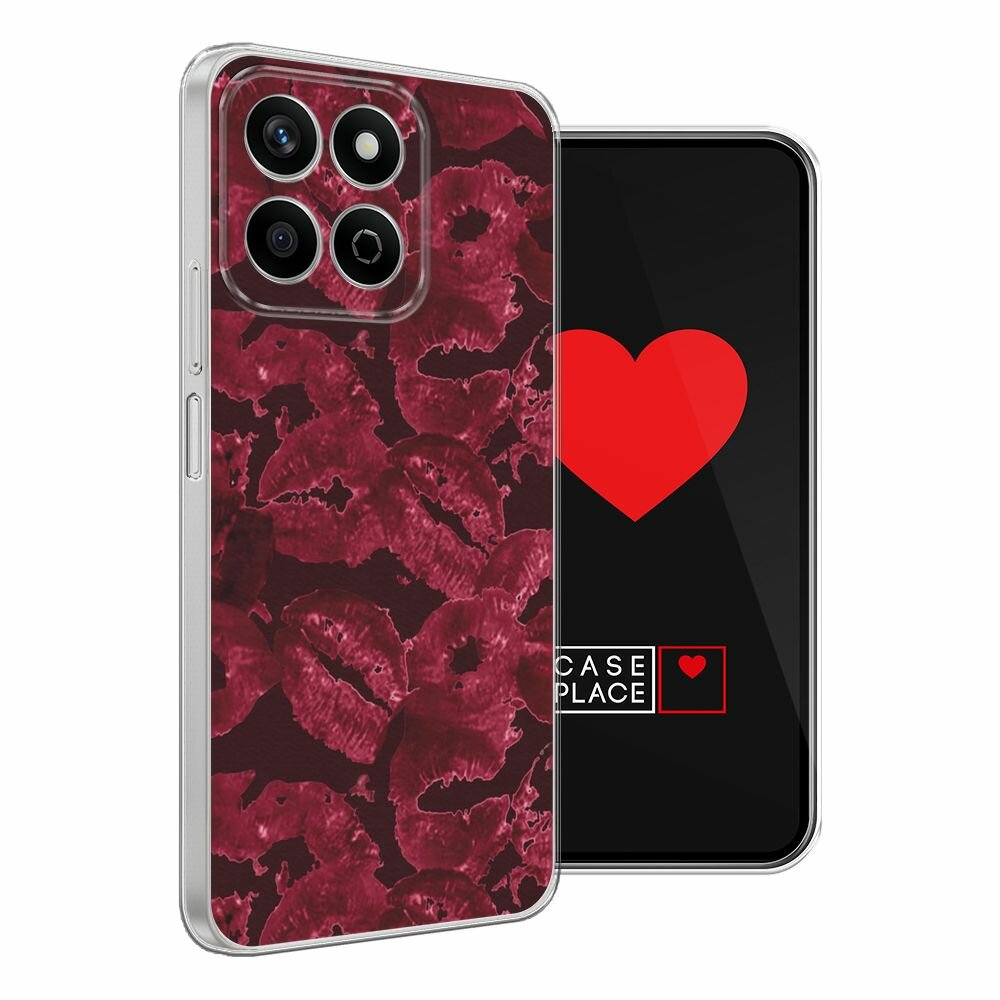 Силиконовый чехол на Honor X7c / Хонор X7c с принтом Помада паттерн 1 — фото 1