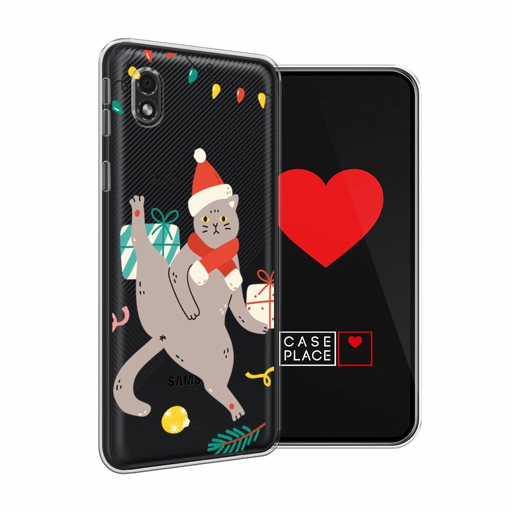 Чехол на Samsung Galaxy A01 Core / Самсунг Галакси А01 Core с принтом Новогоднее хоба, прозрачный — фото 1