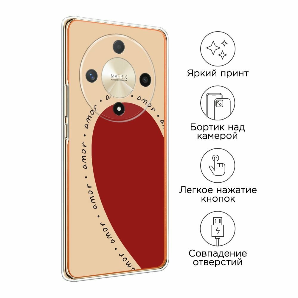 Чехол на Honor X9b / Хонор X9B с принтом "amor heart 1 - 14 февраля" — фото 1