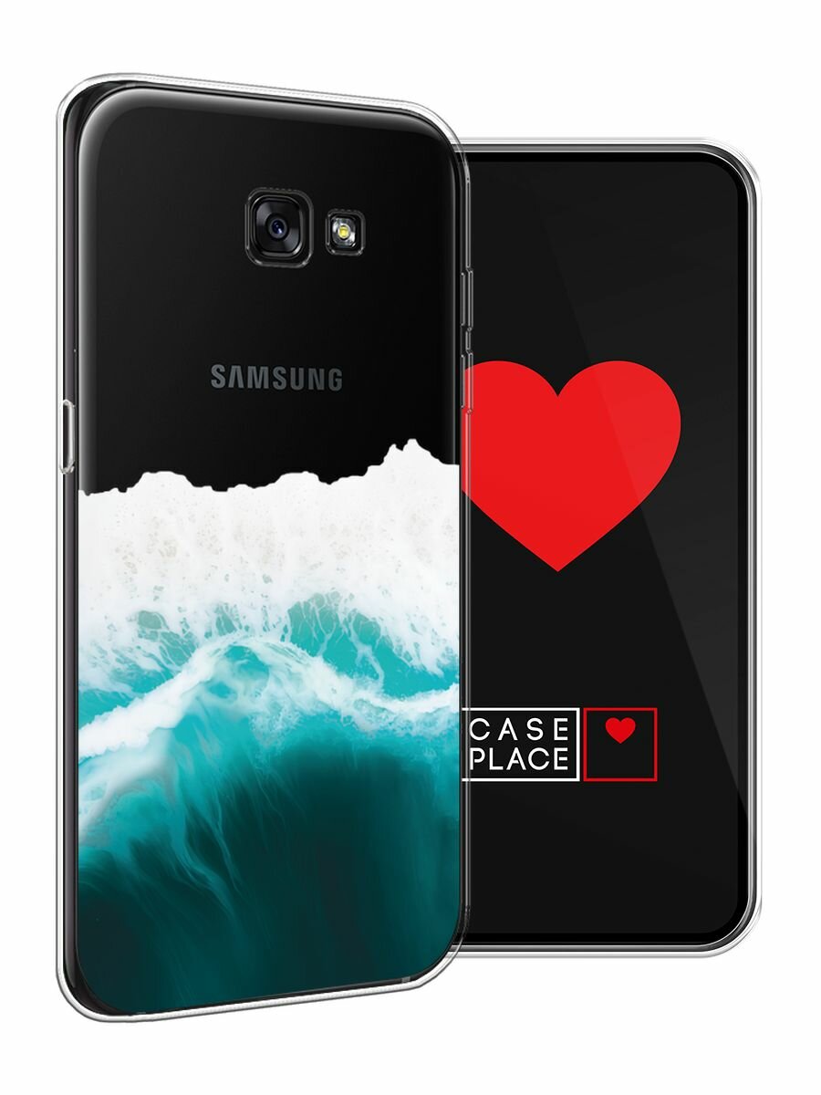 Чехол на Samsung Galaxy A7 2017 / Самсунг Галакси А7 2017 с принтом "Большая волна", прозрачный — фото 1