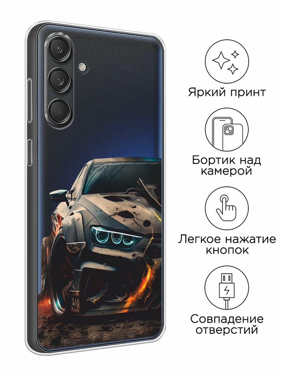 Чехол на Samsung Galaxy M55 / Самсунг M55 с принтом "На износ", прозрачный — фото 1
