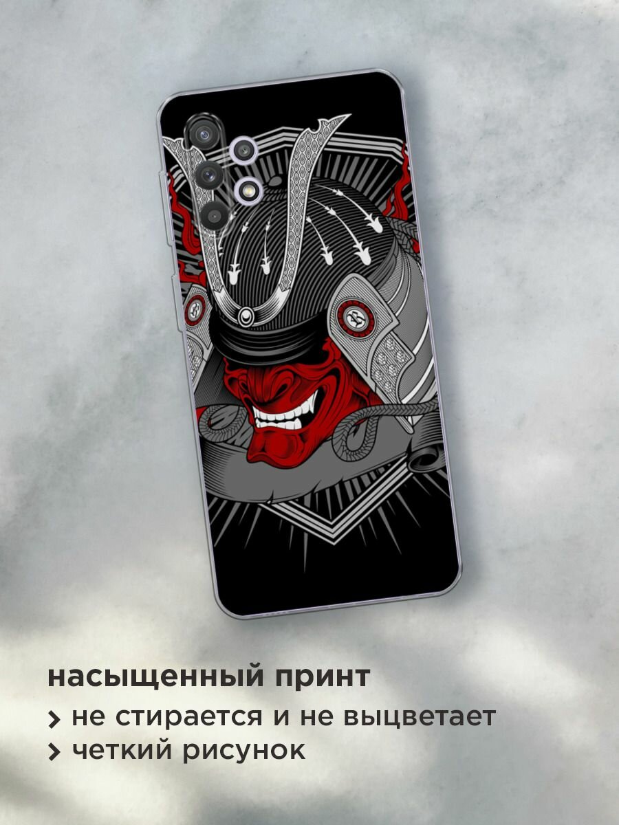 Чехол на Samsung Galaxy A32 / Самсунг Галакси А32 с принтом "Красная маска самурая" — фото 1