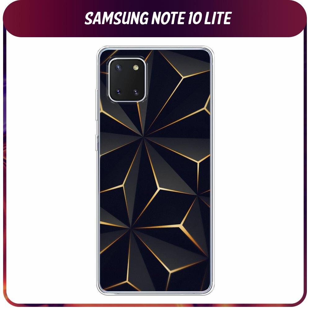 Чехол на Samsung Galaxy Note 10 Lite / Самсунг Гэлакси Нот 10 Лайт с принтом "Черные полигоны"