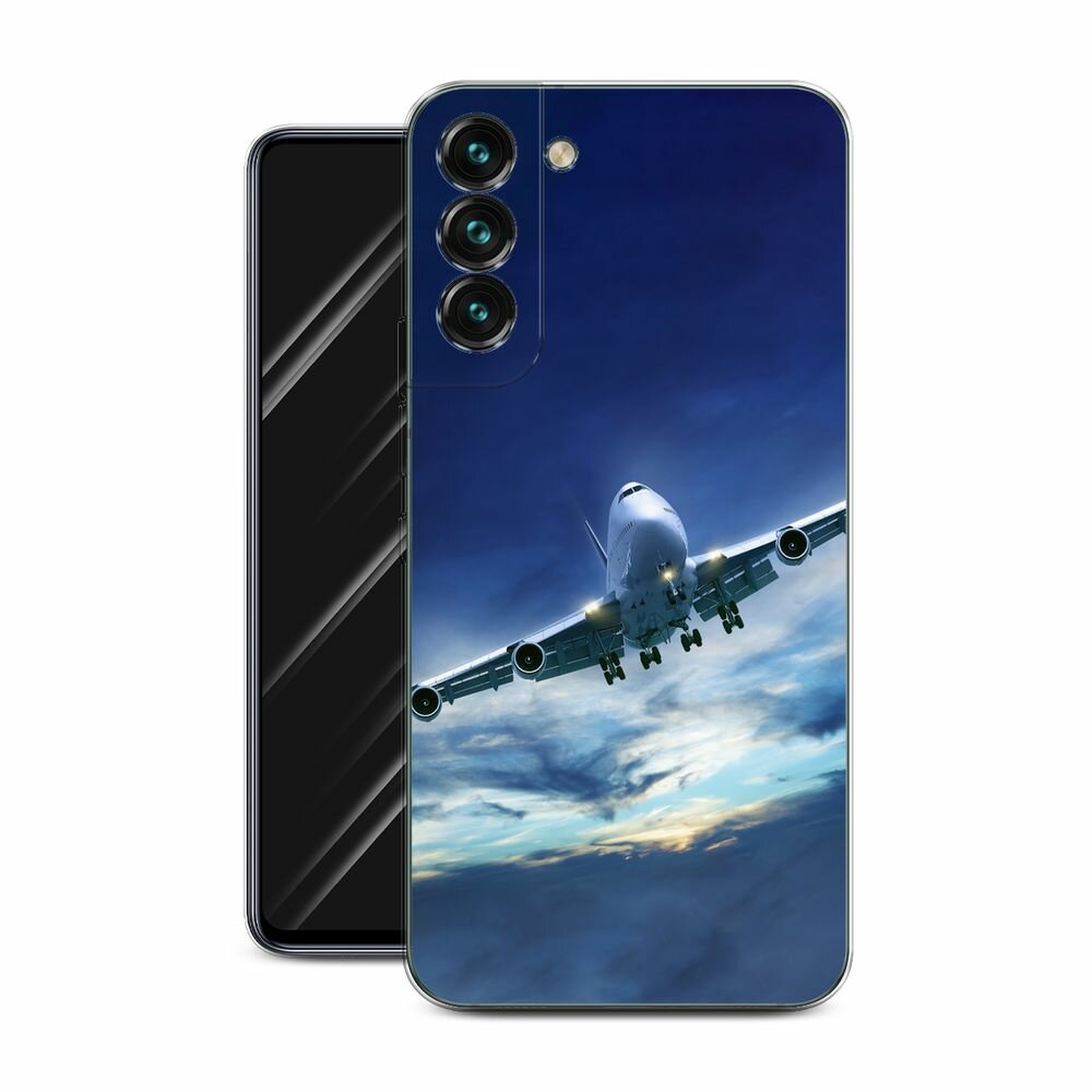 Чехол на Samsung Galaxy S22 + / Самсунг Галакси S22 Плюс с принтом "Самолет в небе" — фото 1