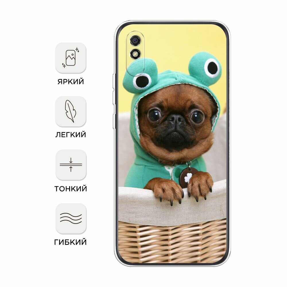 Чехол на Xiaomi Redmi 9A / Сяоми Редми 9А с принтом "Собачка в шапке лягушки" — фото 1