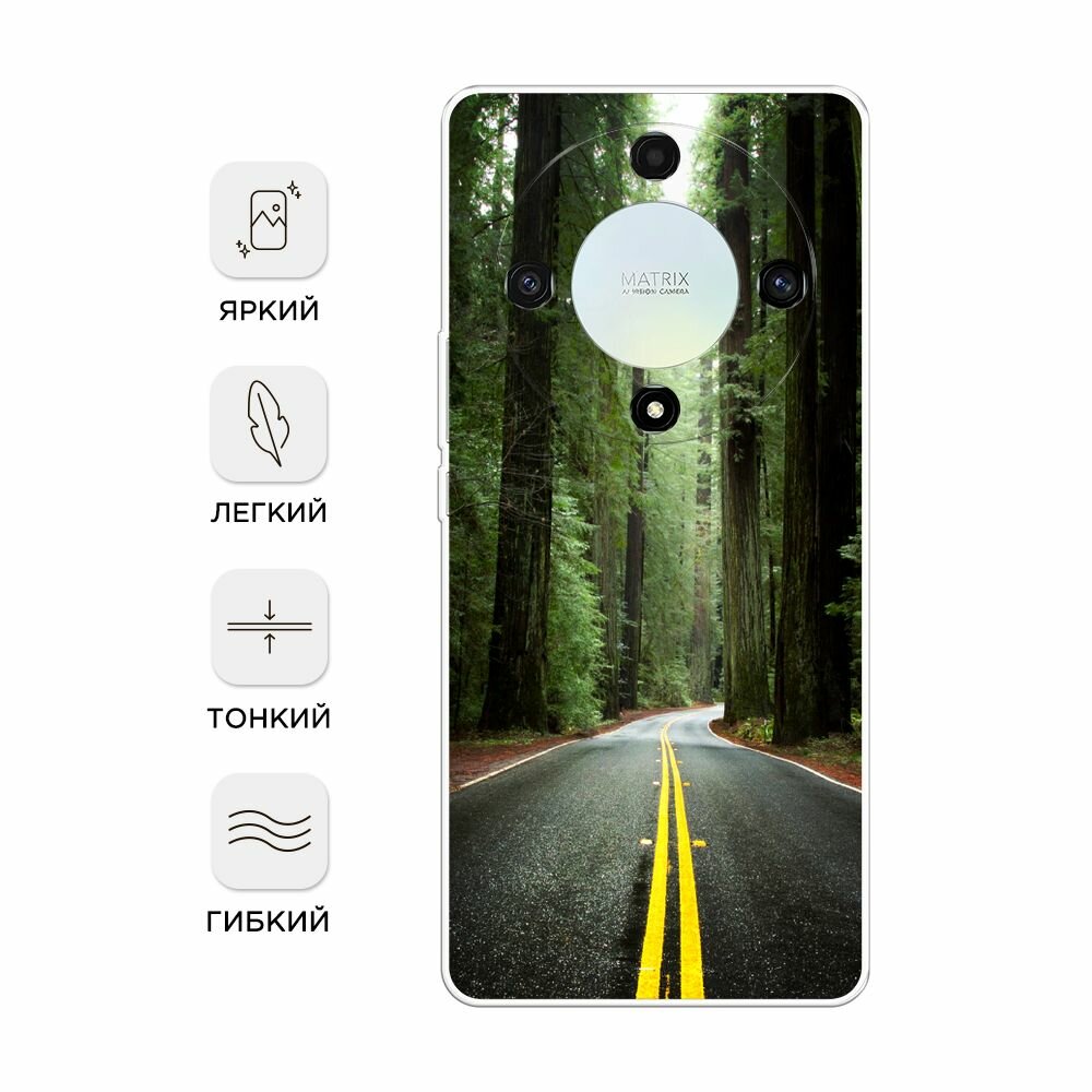 Силиконовый чехол на Honor X9A / Хонор X9A с принтом "Лес 17" — фото 1