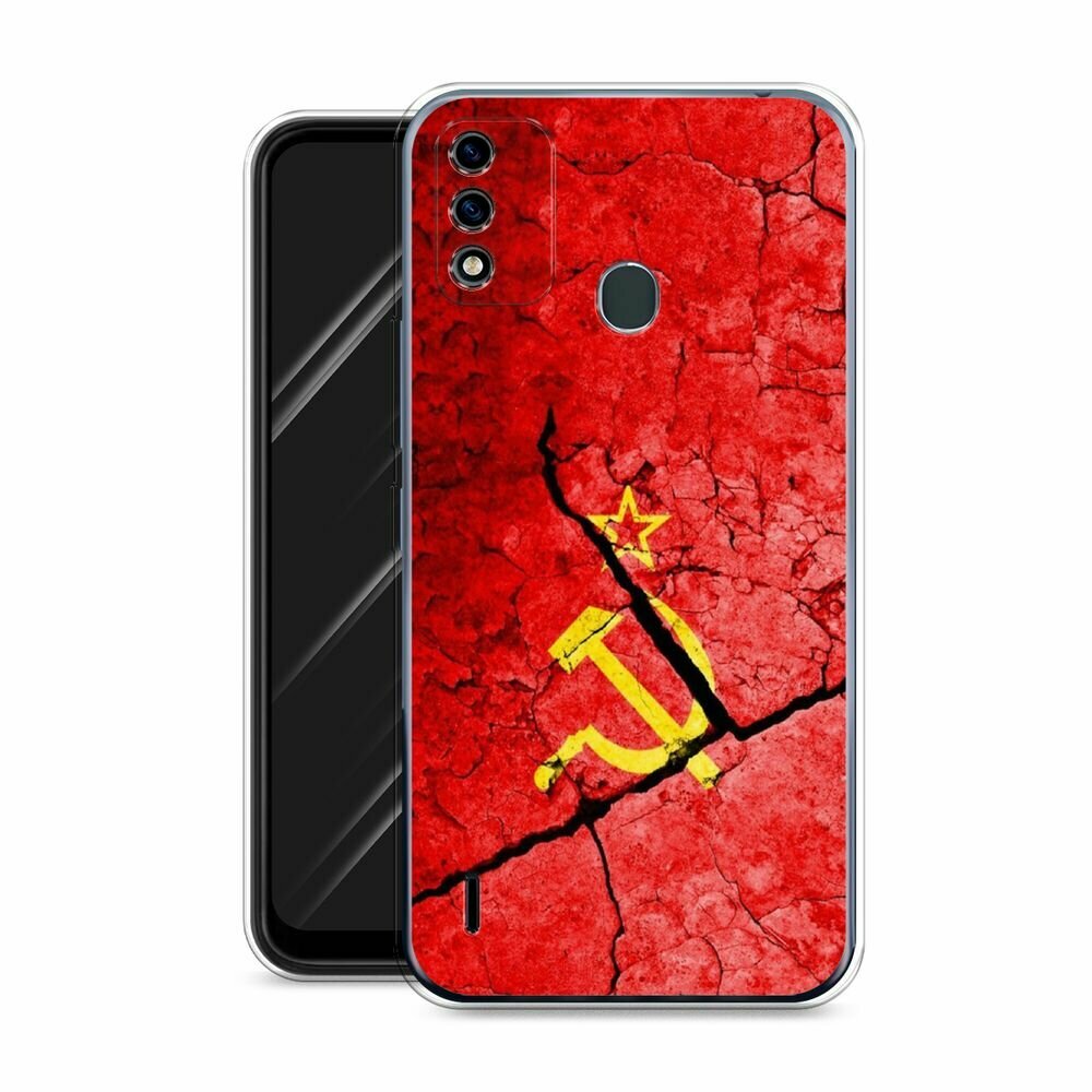 Силиконовый чехол на Itel A48 / Ител А48 с принтом СССР — фото 1