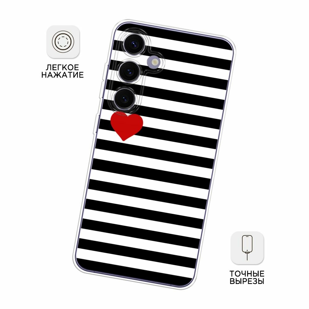 Чехол на Samsung Galaxy S24 Plus / Самсунг S24 Plus с принтом "Красное сердце" — фото 1