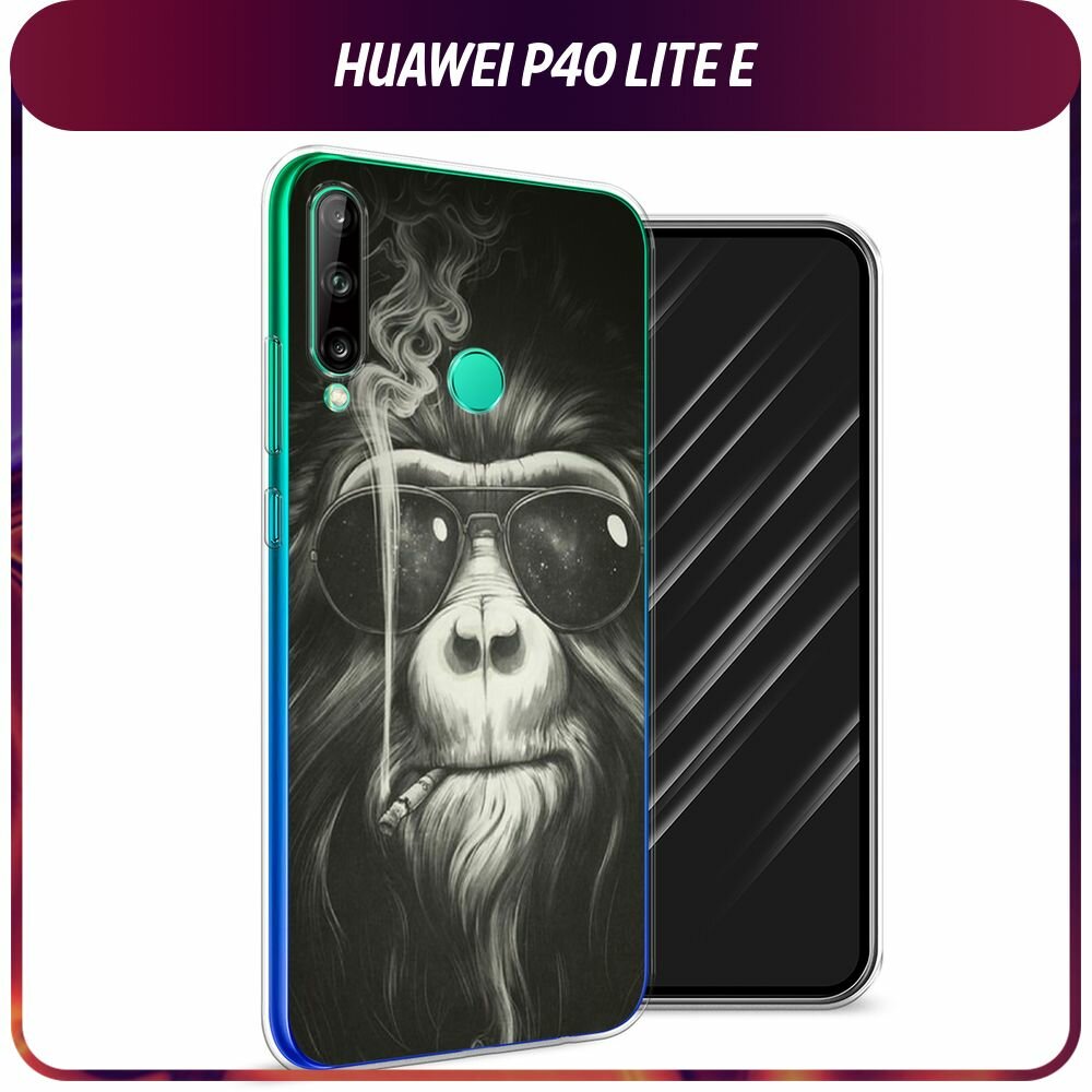 Чехол на Huawei P40 Lite E/Y7p/Honor 9C / Хуавей P40 Lite E/Y7p/Хонор 9C с принтом "Обезьяна в очках"