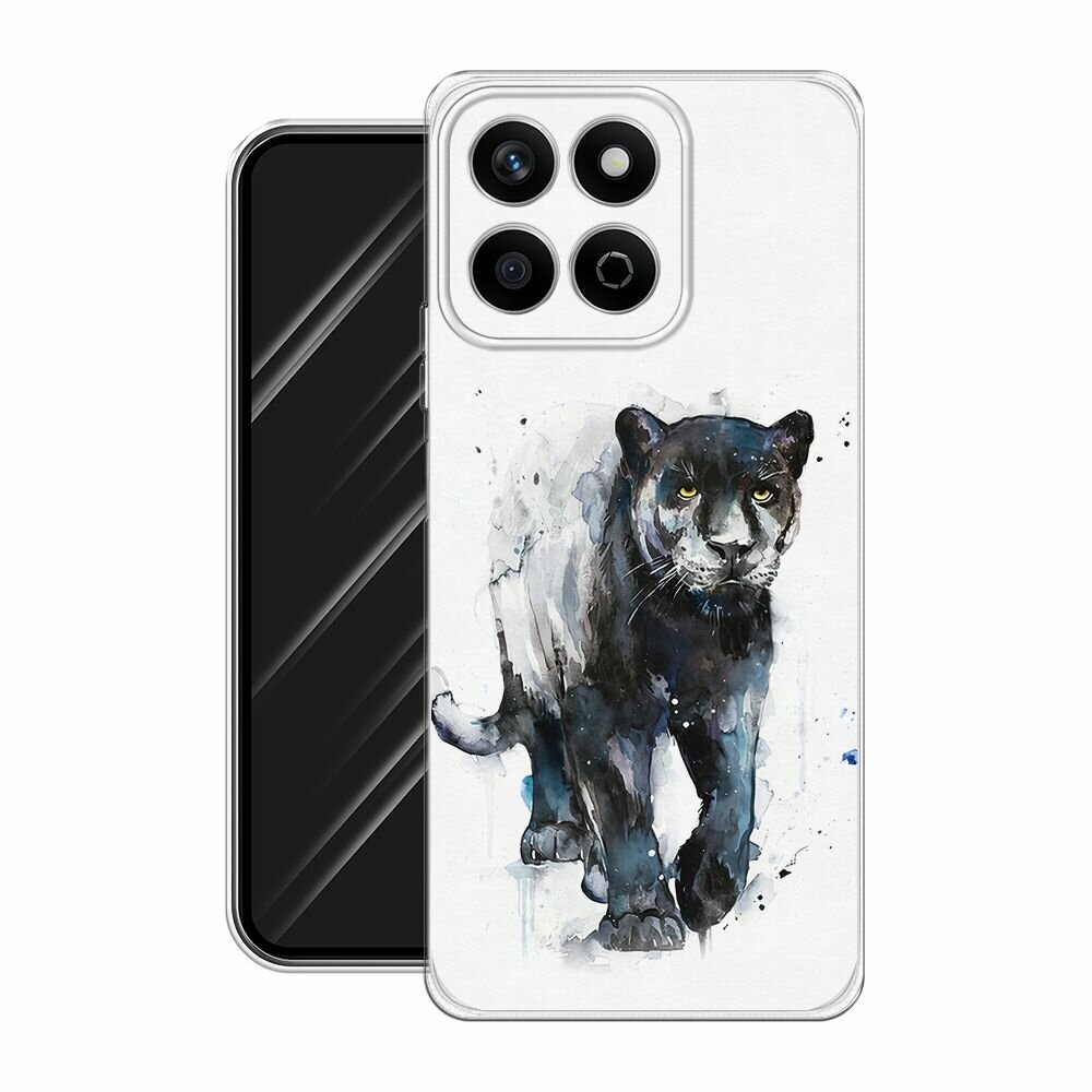 Силиконовый чехол на Honor X7c / Хонор X7c с принтом "Пантера арт 3" — фото 1