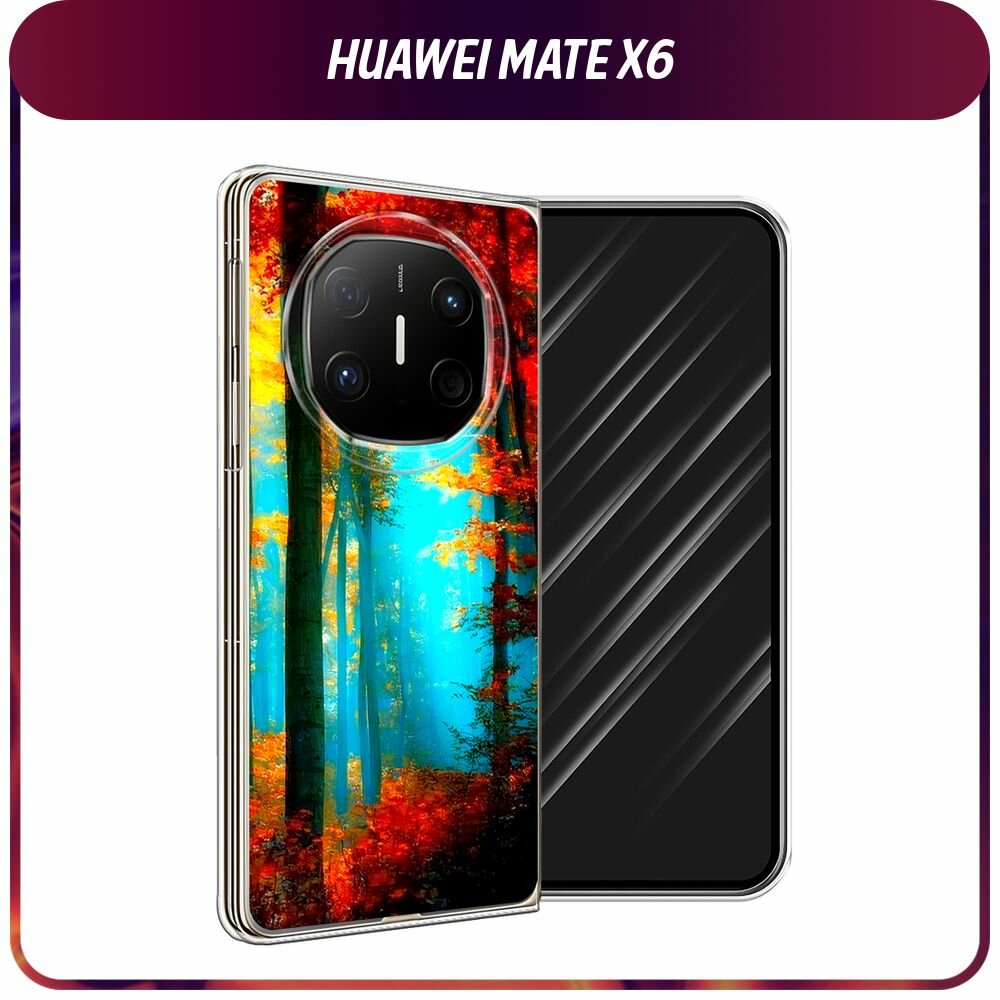 Силиконовый чехол на Huawei Mate X6 / Хуавей Мате X6 с принтом лес 1