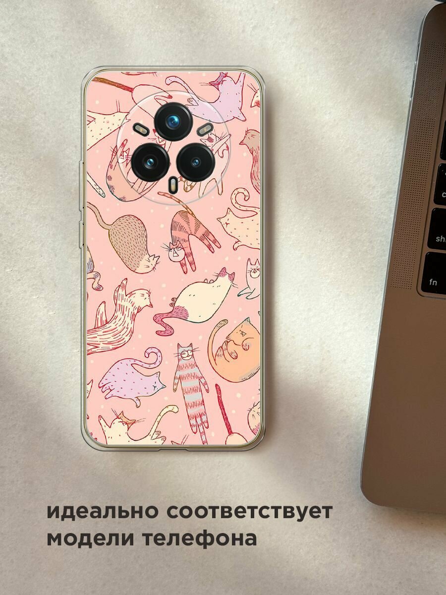 Чехол на Realme 14 Pro+ / Реалми 14 Про+ с принтом "Розовое счастье" — фото 1