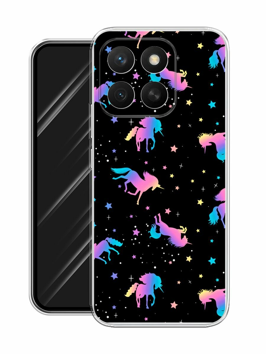 Чехол на Honor X8c / Хонор X8c с принтом "Единороги градиент" — фото 1