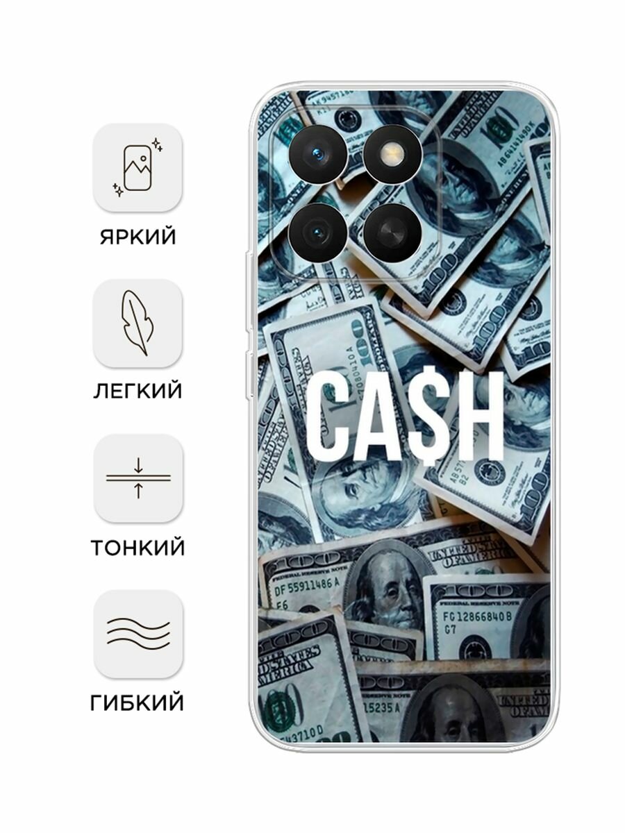Силиконовый чехол на Honor X8c / Хонор X8c с принтом Cash — фото 1