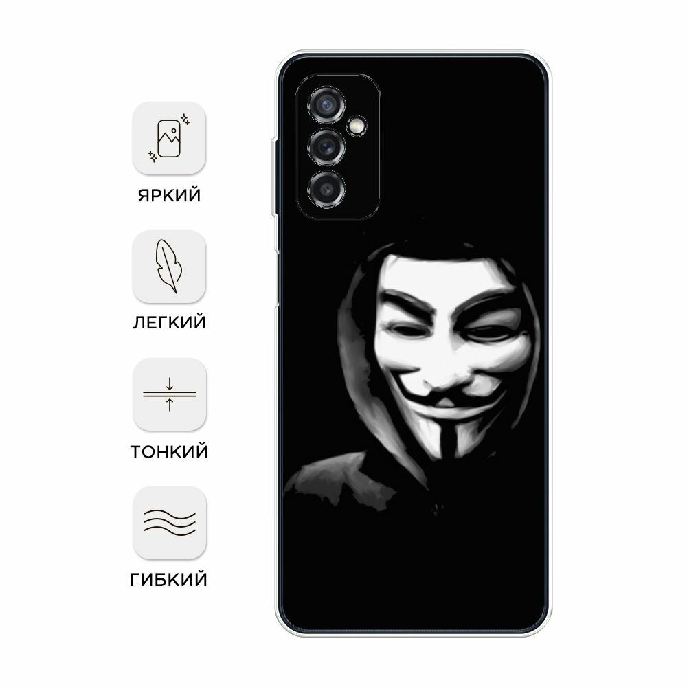 Чехол на Samsung Galaxy M52 / Самсунг Галакси M52 с принтом "Анонимус" — фото 1