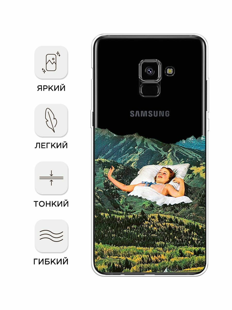 Чехол на Samsung Galaxy A8 + / Самсунг Галакси А8 Плюс 2018 с принтом Good morning, my darling, прозрачный — фото 1