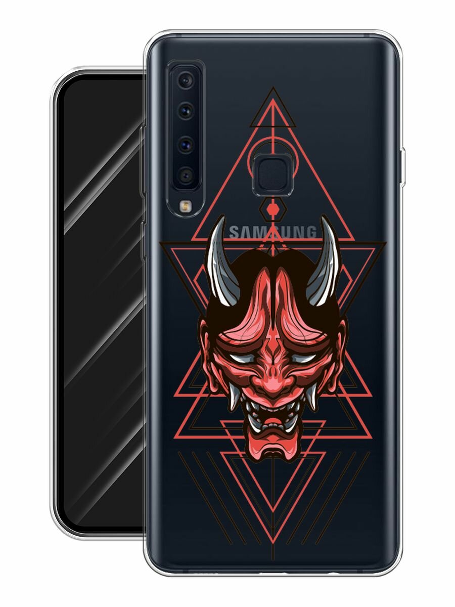 Чехол на Samsung Galaxy A9 2018 / Самсунг Галакси А9 2018 с принтом Hanya Oni mask, прозрачный — фото 1
