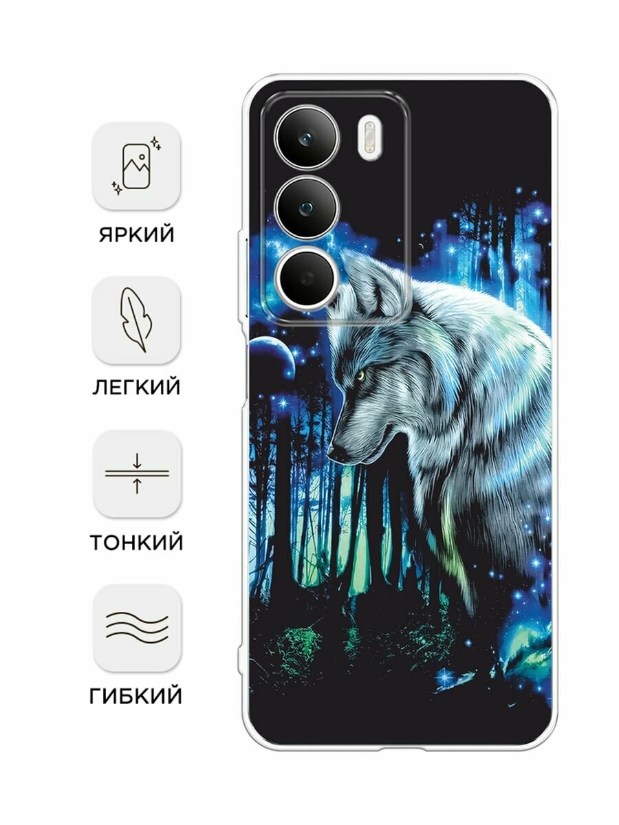 Силиконовый чехол на Realme C71/P3 Lite 4G / Реалми С71/P3 Лайт 4G с принтом "Сказочный волк" — фото 1