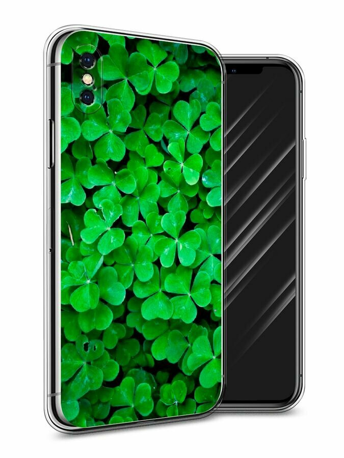 Чехол на Apple iPhone XS Max / Айфон XS Max с принтом "Клевер"