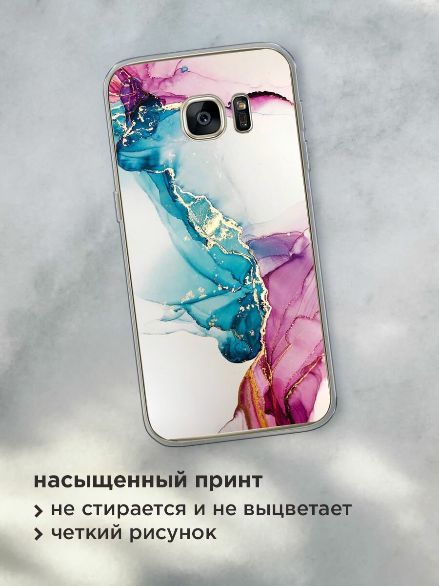 Чехол на Samsung Galaxy S7 / Самсунг Галакси С 7 с принтом "Розовые разводы рисунок" — фото 1