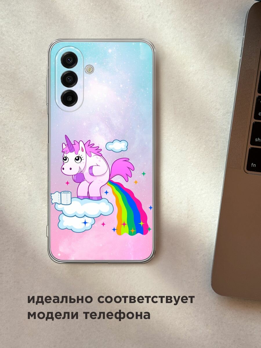 Чехол на Samsung Galaxy A17/A18 / Самсунг А17/А18 с принтом "Единорог какает" — фото 1