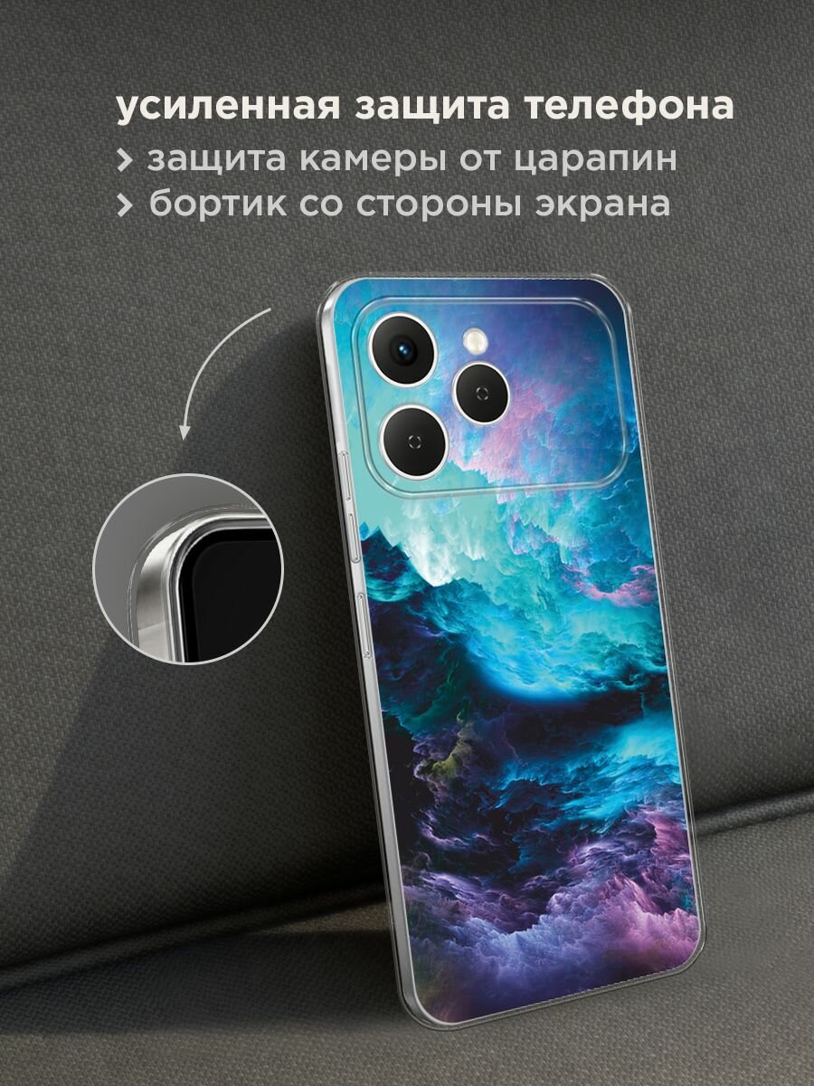Чехол на Tecno Spark 40 / Текно Спарк 40 с принтом "Бирюзовое небо" — фото 1