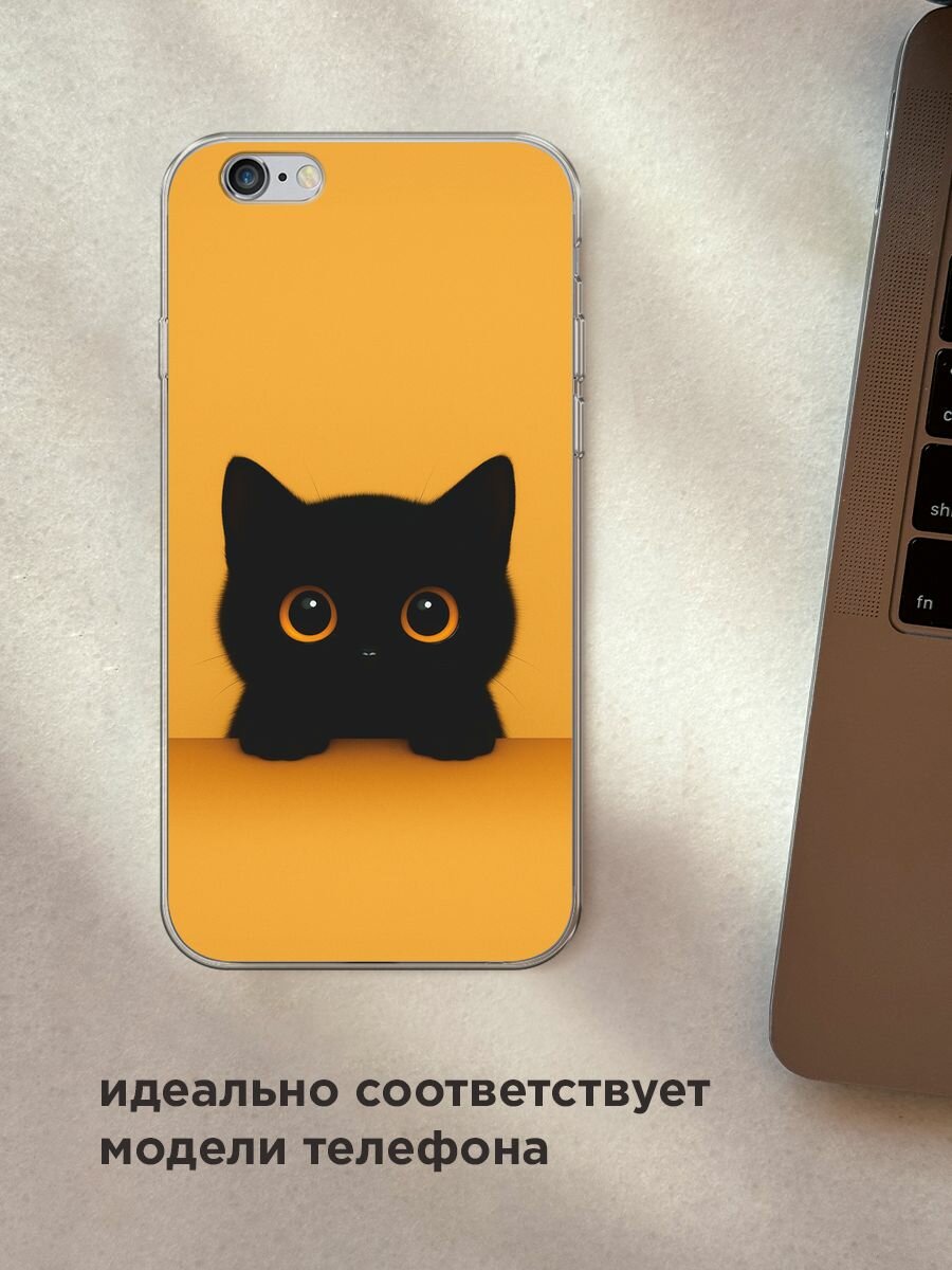 Чехол на Apple iPhone 6 / Айфон 6 с принтом "Контрастный котик" — фото 1