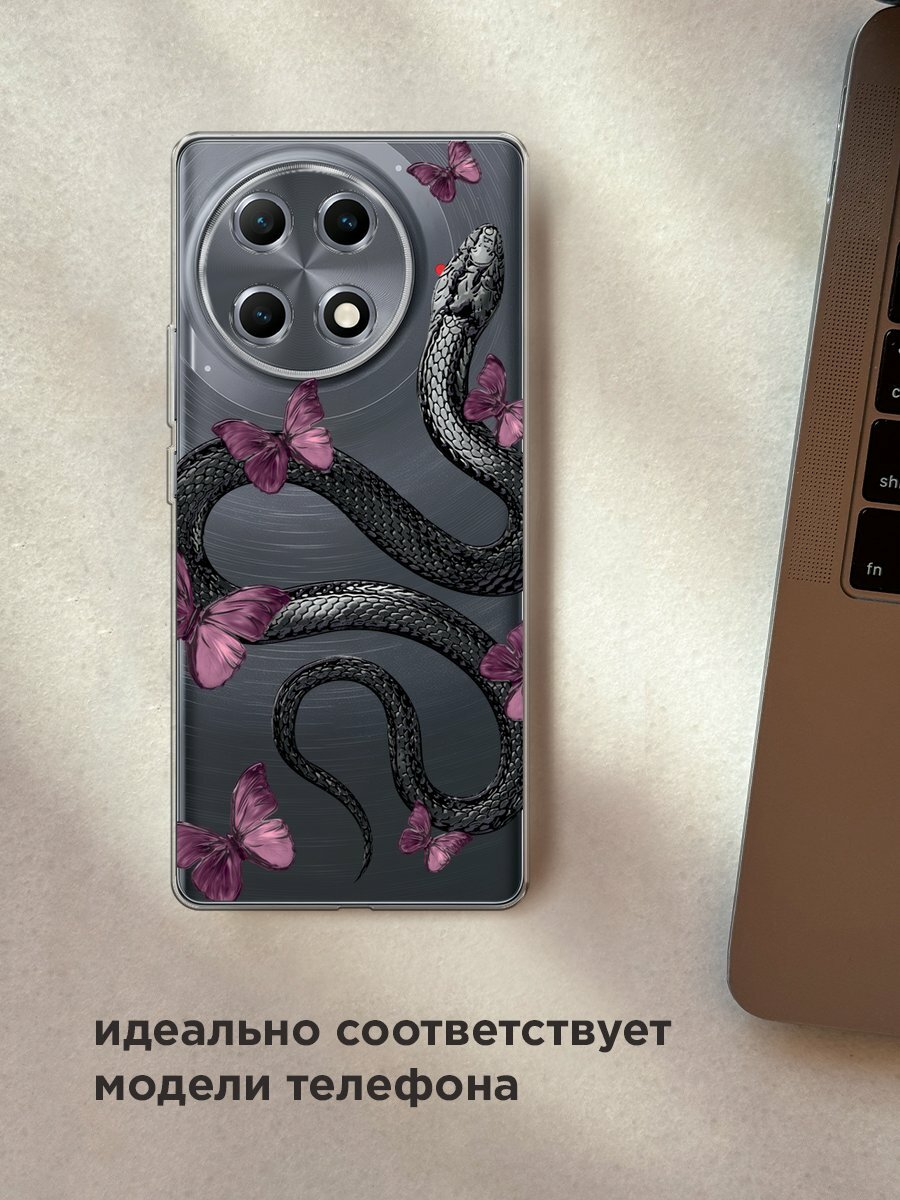 Чехол на Tecno Camon 30S / Текно Камон 30S с принтом "Snake and butterflies 2" — фото 1