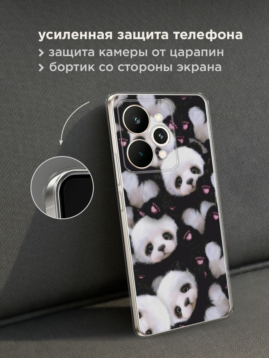 Чехол на Realme 15 Pro / Реалми 15 Про с принтом "Море панд" — фото 1