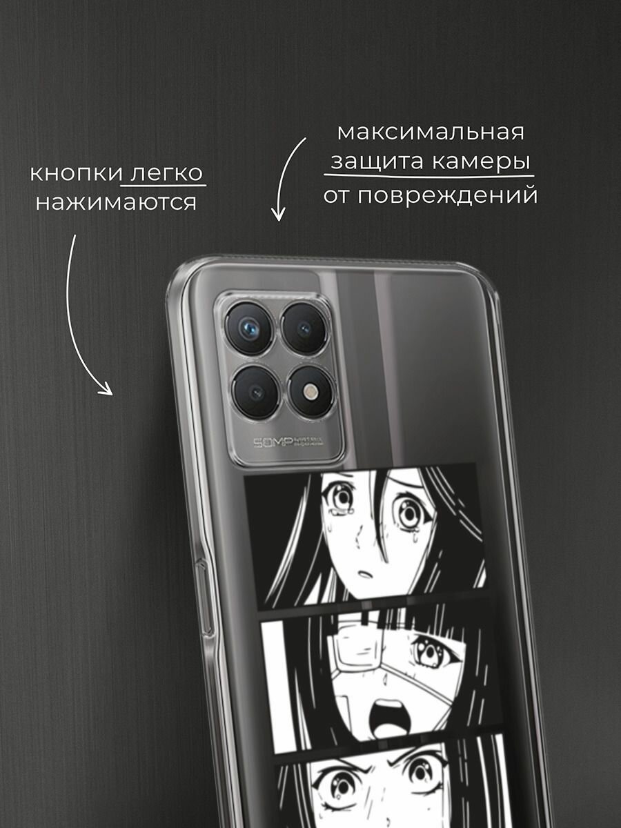 Чехол на Realme 8i / Реалми 8i с принтом "Tokyo girls", прозрачный — фото 1