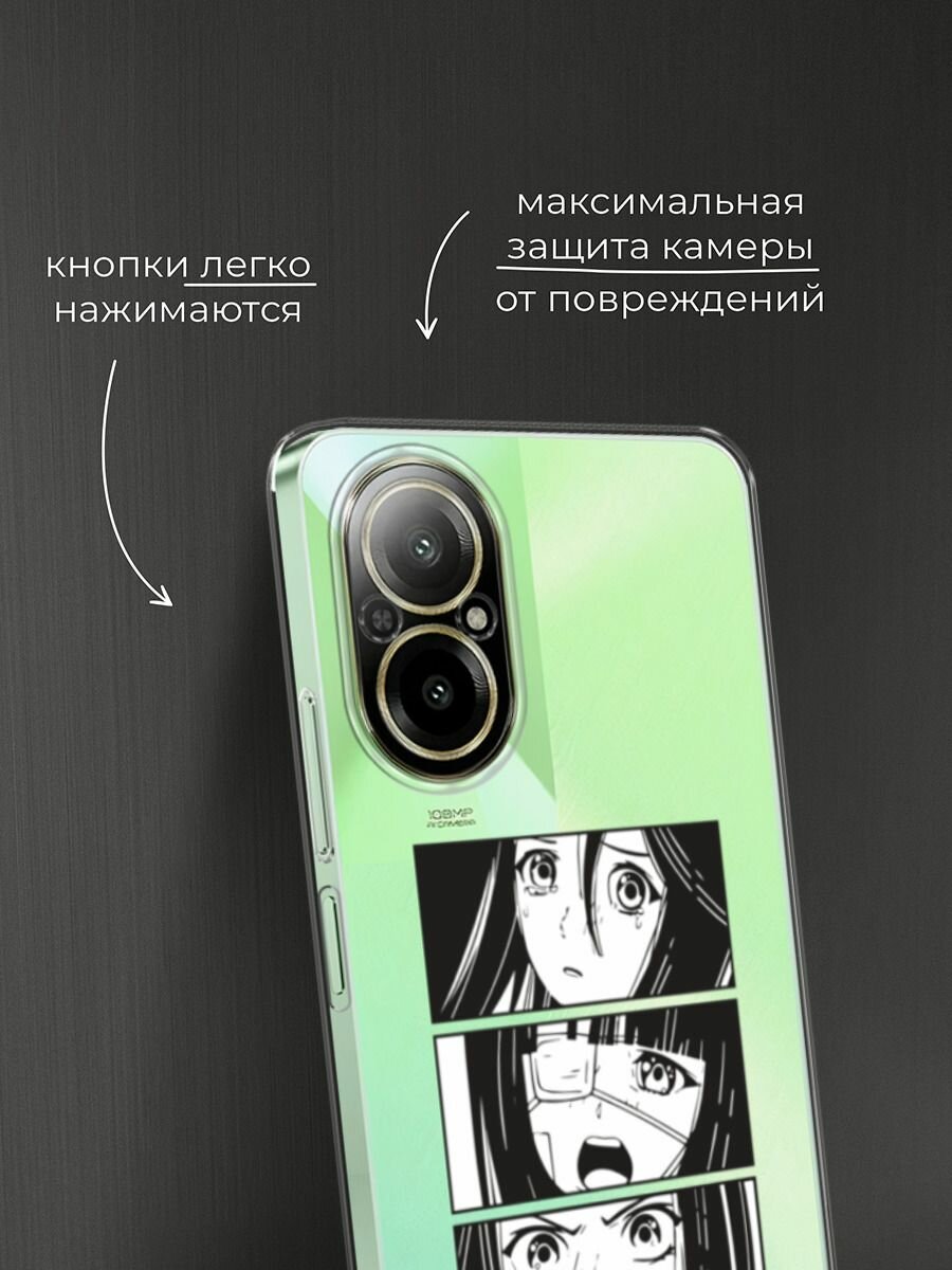 Чехол на Realme C67 4G / Реалми C67 4G с принтом "Tokyo girls", прозрачный — фото 1